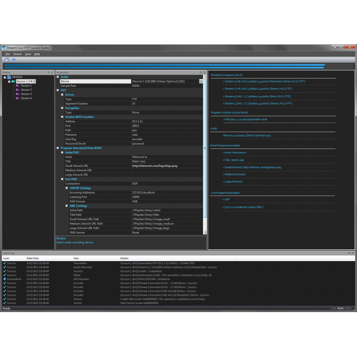 StreamS Live HLS Encoder